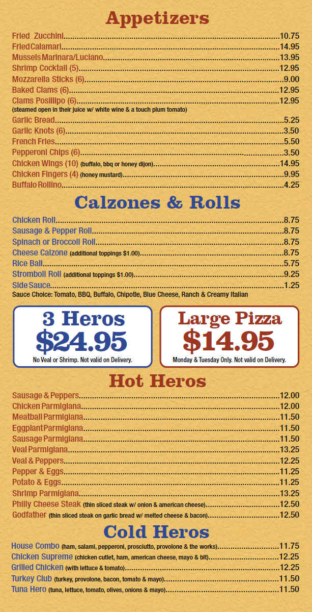 www.PezziPizza.com - Pezzi Pizza - Pizza Parlor Sea Cliff